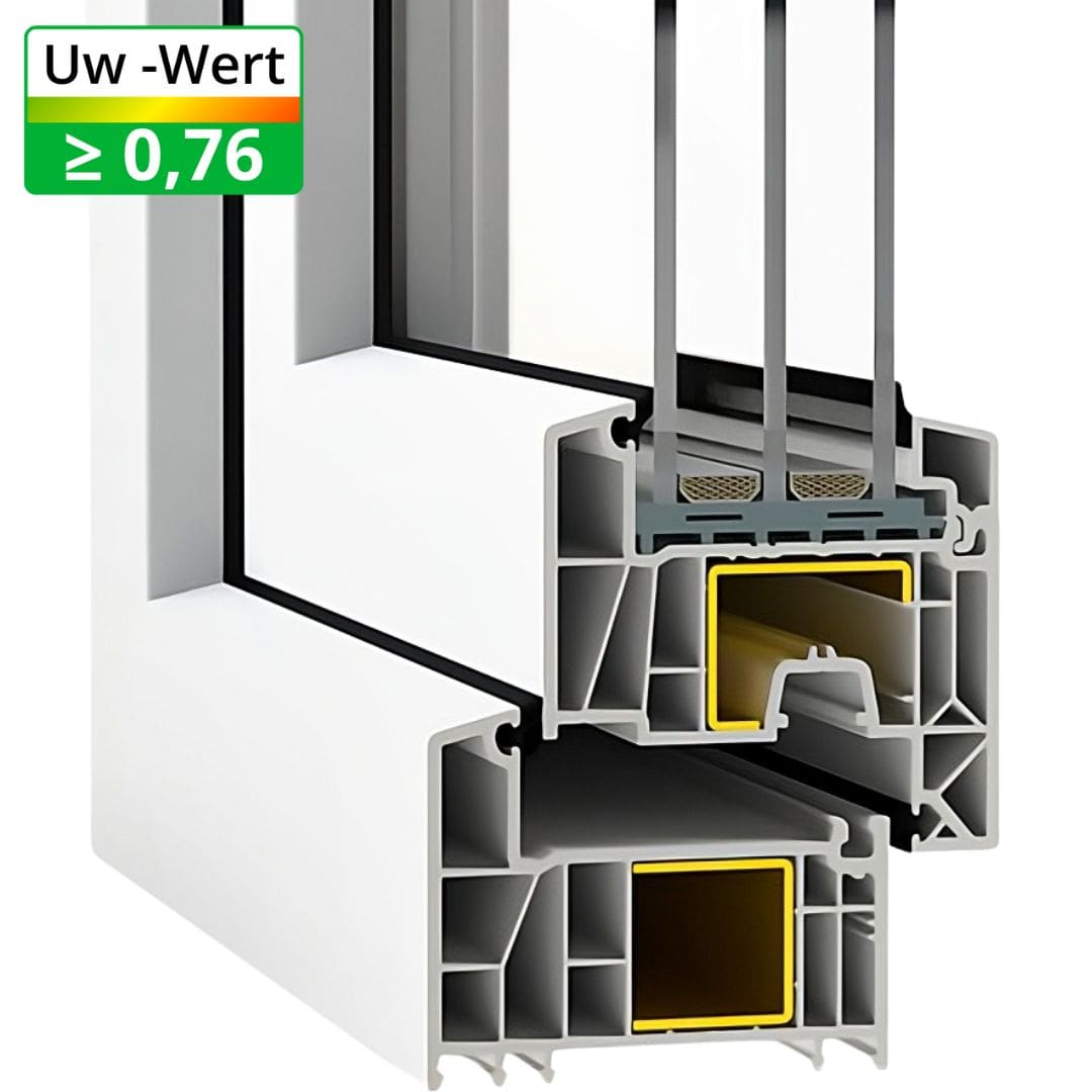 DECCO 82 Fensterprofil – 81 mm Bautiefe | U-Wert bis 0,76